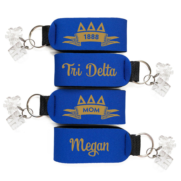 Delta Delta Delta Keychain - Neoprene Loop | Brit and Bee