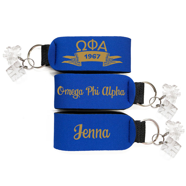 Omega Phi Alpha Keychain - Neoprene Loop | Brit and Bee