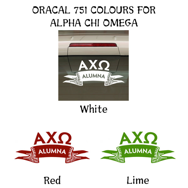 Alpha Chi Omega Decal Sorority Ribbon Alumna Brit And Bee