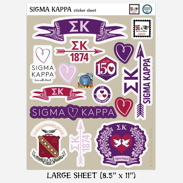Sigma Kappa Sticker Sheets | Brit and Bee